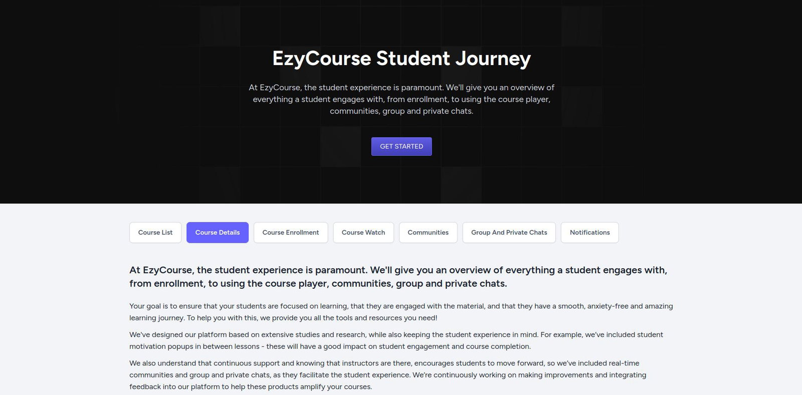 Ezycourse Student Journey
