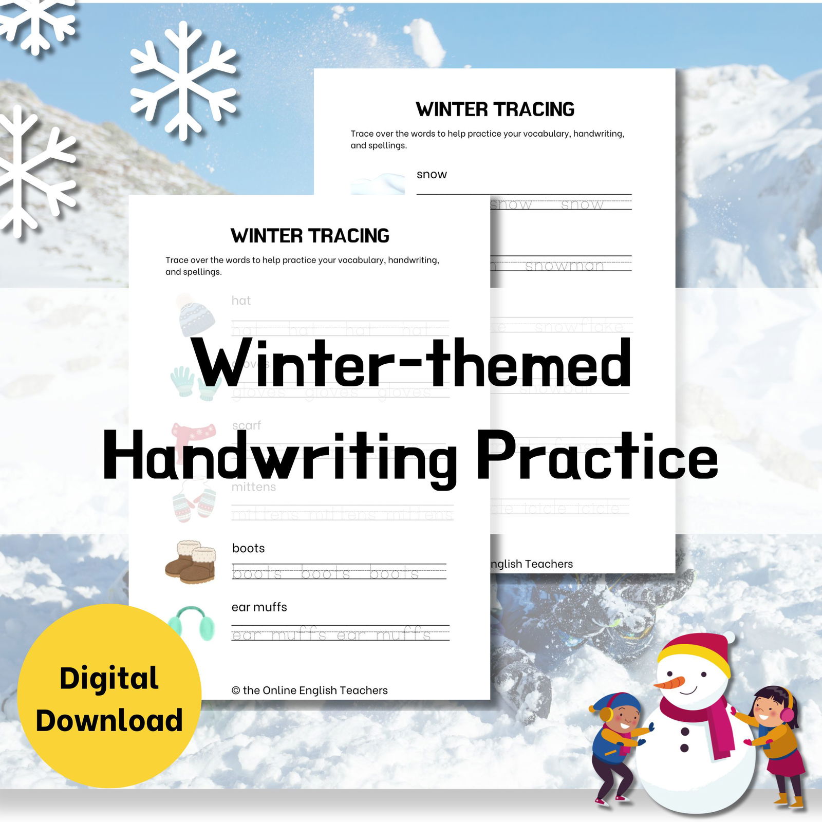 Winter-themed Handwriting Practice for Young Learners | Details